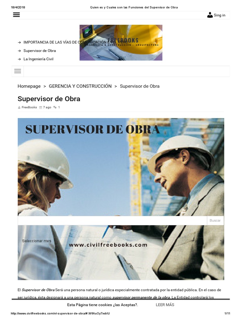 Quien Es y Cuales Son Las Funciones Del Supervisor de Obra | PDF ...