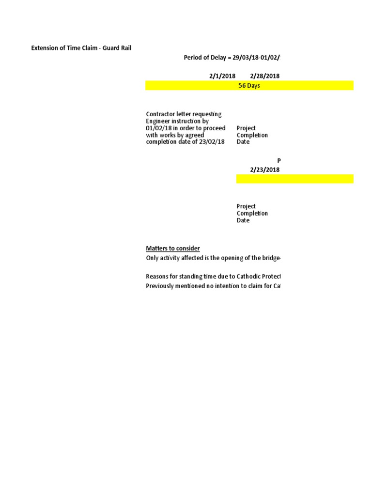 EOT Claim for Guard Rail Delay | PDF