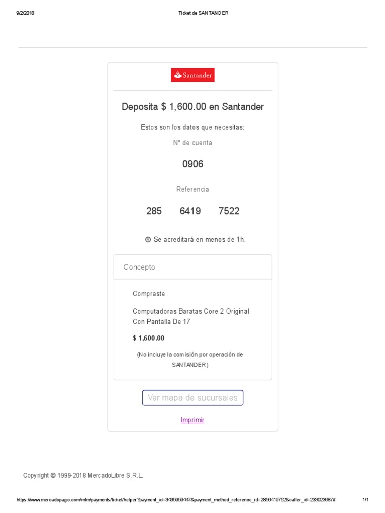 Ticket de Santander | PDF | Información de la empresa | Business