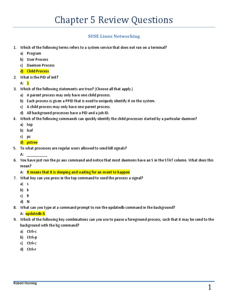 Server Config Chapter 5 Review Questions | PDF | Process (Computing) | Concurrent Computing