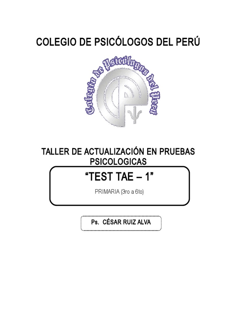 Manual Tea 1 | PDF | Cociente de inteligencia | Calidad de vida