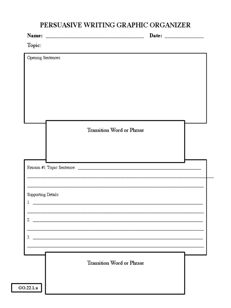 Persuasive Writing Graphic Organizer | PDF | Languages | Language Arts ...