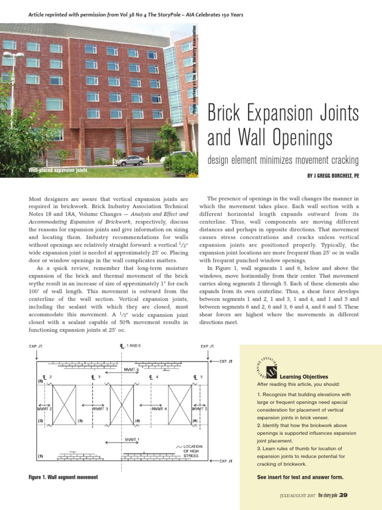 Brick Expansion Joints and Wall Openings Borchelt Vol38 No4.Original ...