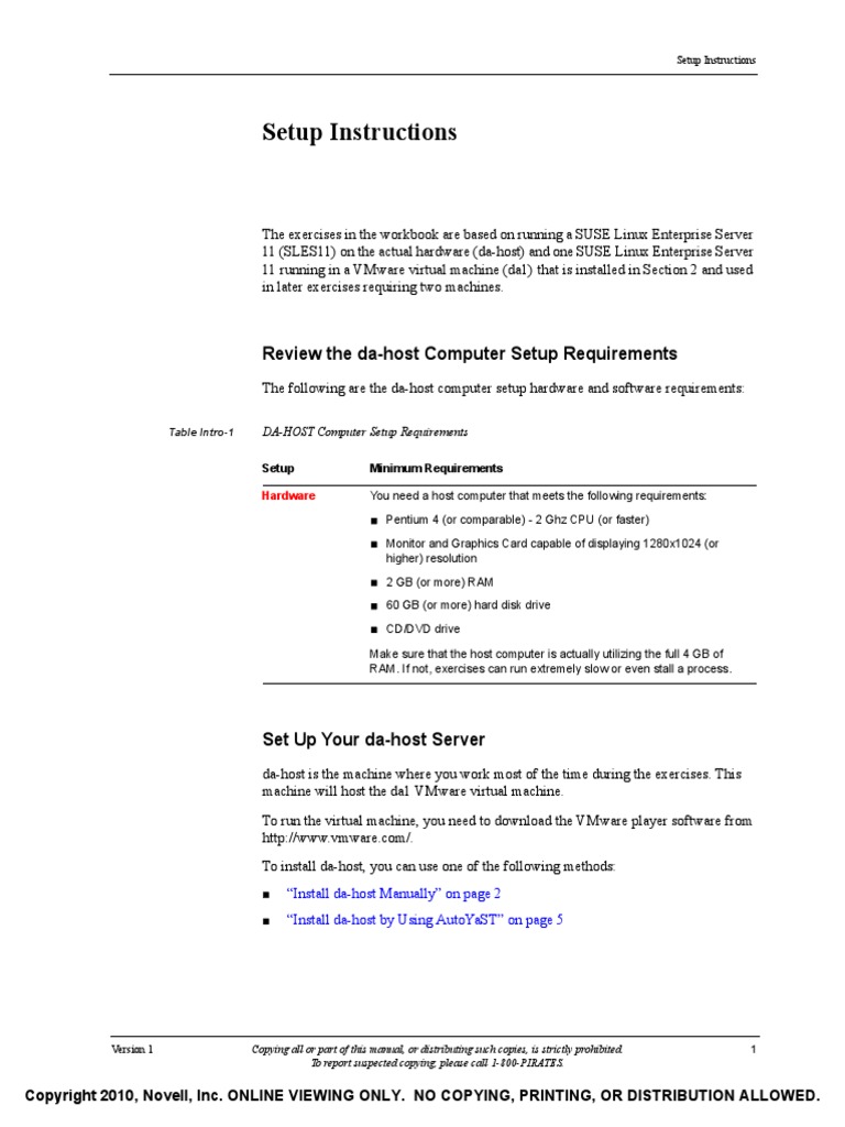 Setup Instructions: Review The Da-Host Computer Setup Requirements ...