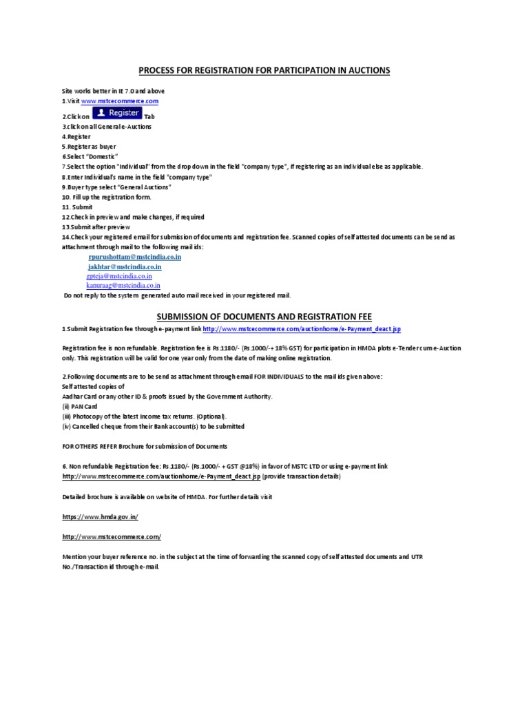 Auction Registration Process Guide | PDF