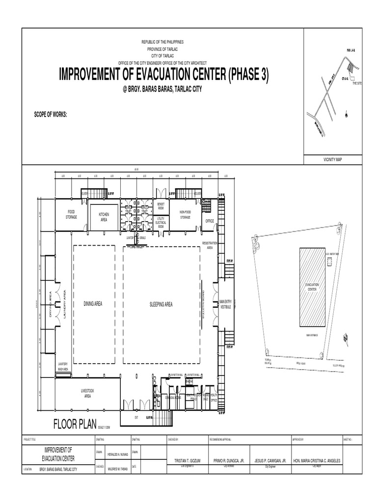 Improvement of Evacuation Center (Phase 3) : Floor Plan | PDF | Toilet ...