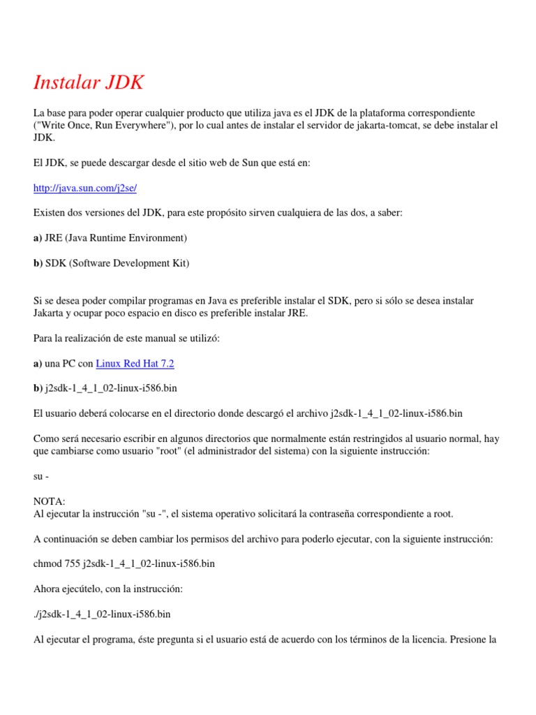 Instalar JDK | PDF | Java (lenguaje de programación) | máquina virtual ...