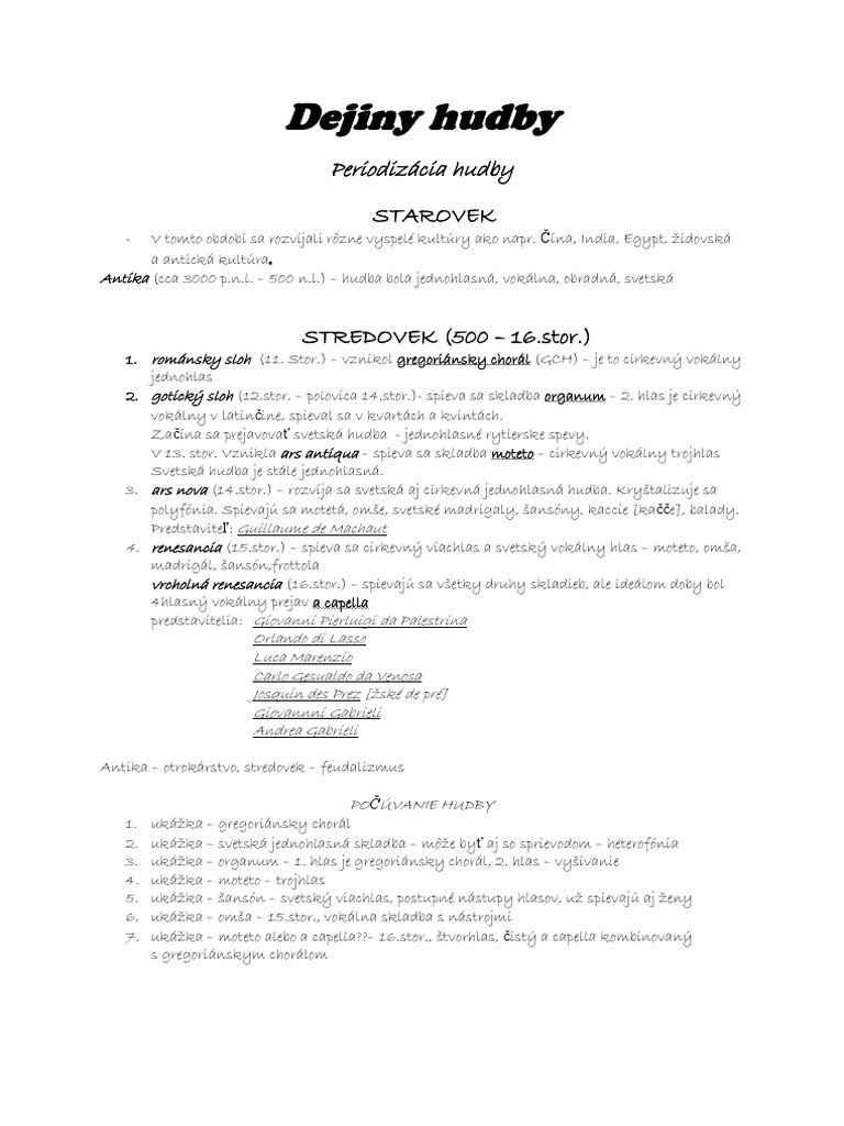 Dejiny Hudby | PDF