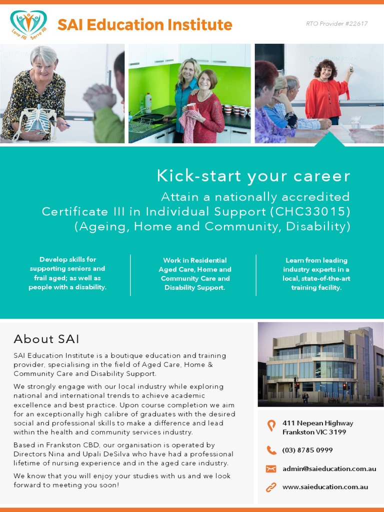 Cert III Individual Support - SAI Education Institute | PDF | Caregiver ...
