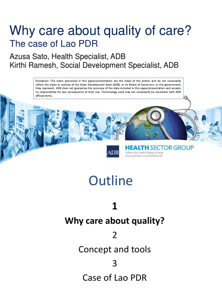 Why Care About Quality of Care? - The Case of Lao PDR' Health System ...