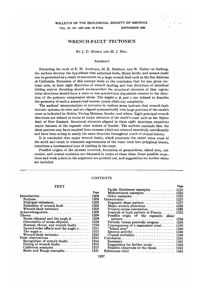 Wrench-Fault Tectonics in Nevada | PDF | Fault (Geology) | Stress ...