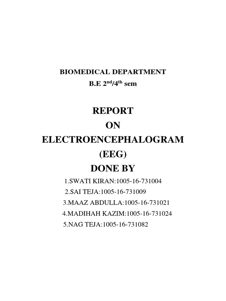 A Report On Eeg | PDF | Electroencephalography | Neuron