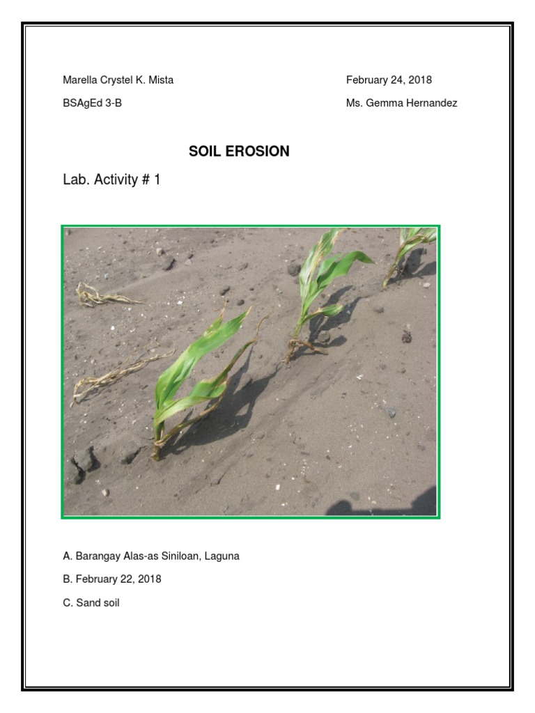 Lab. Activity # 1: Soil Erosion | PDF | Home & Garden | Technology ...