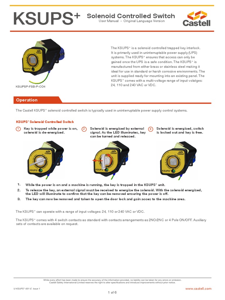 Ksups: Solenoid Controlled Switch | Download Free PDF | Switch | Power ...