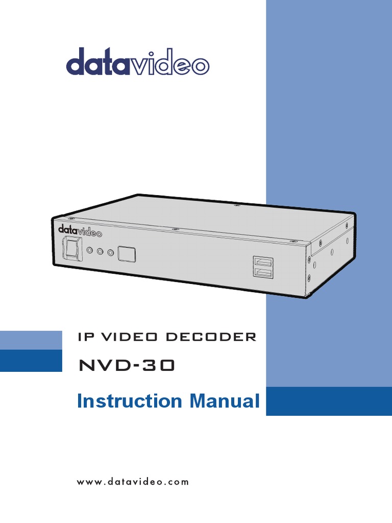 Instruction Manual: Ip Video Decoder | PDF | Streaming Media | Ip Address