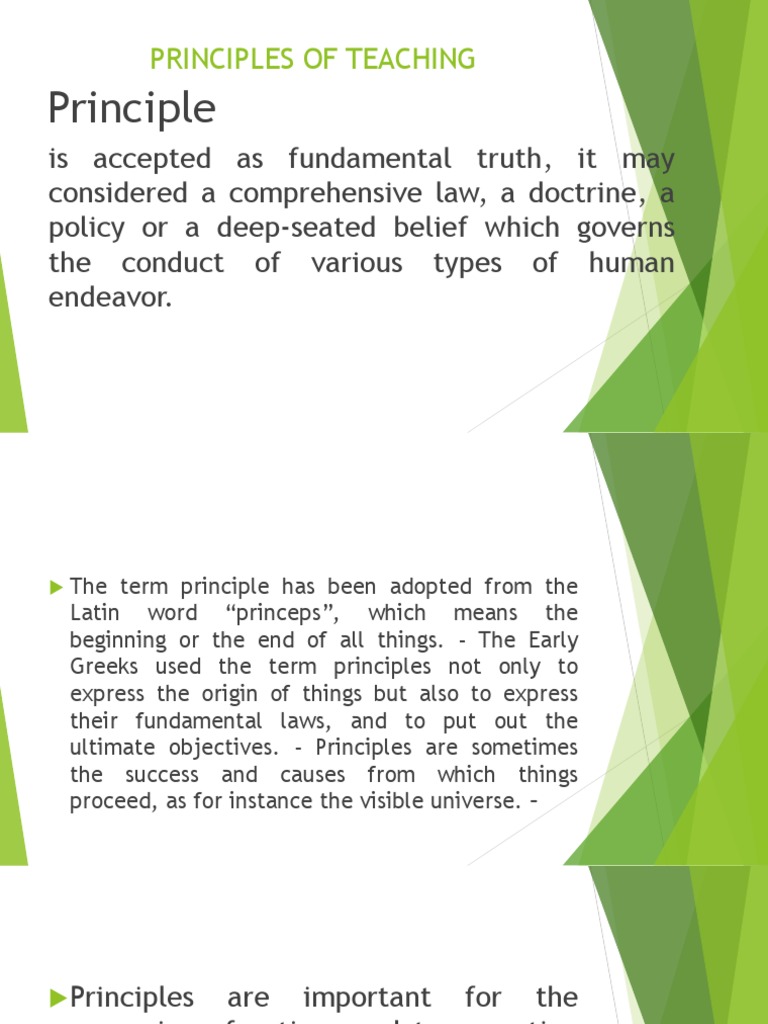 Principles of Teaching | PDF | Classroom | Learning