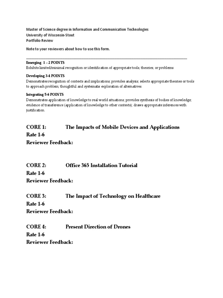 Portfolio Reviewer Template | PDF