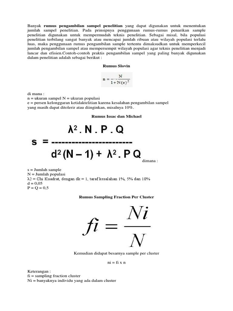 Rumus Slovin | PDF