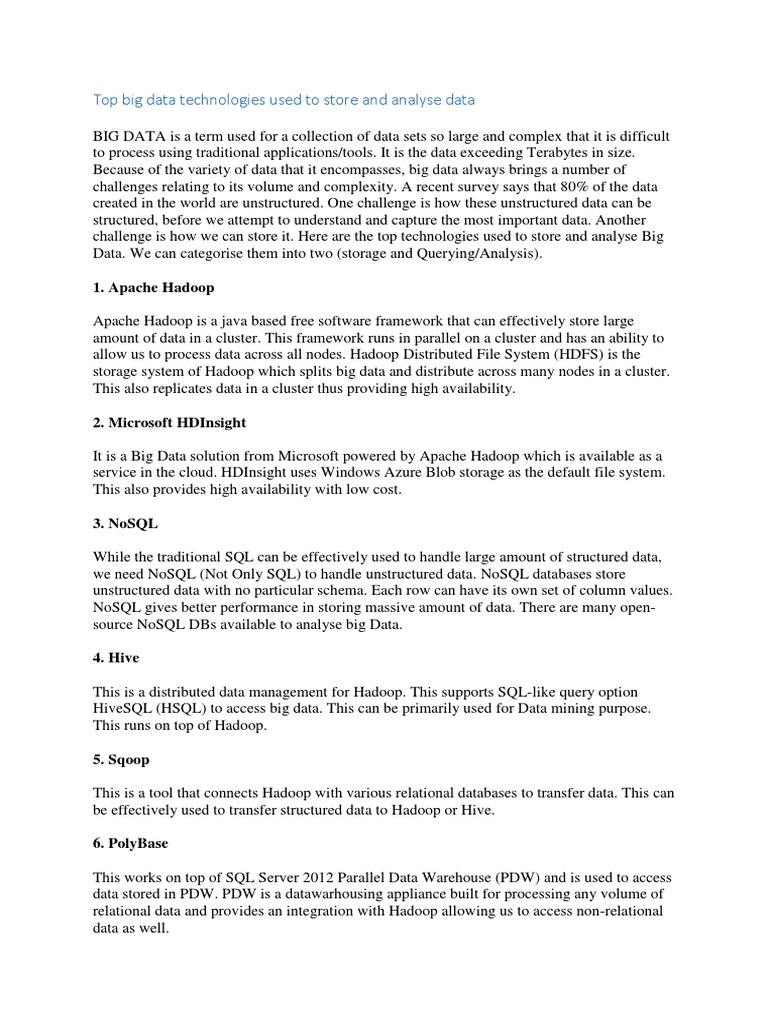 Top 4 Open Source Tools You Can Use To Handle Big Data | PDF | Apache Hadoop | Big Data