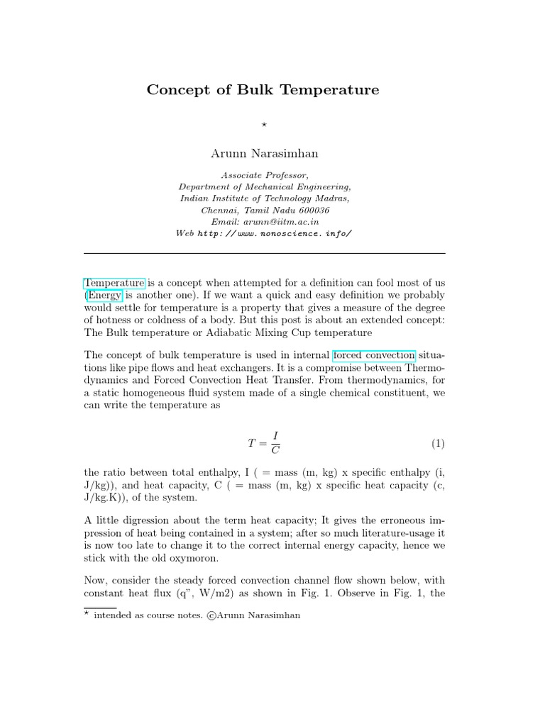 Understanding Bulk Temperature in Fluids | PDF | Heat | Temperature