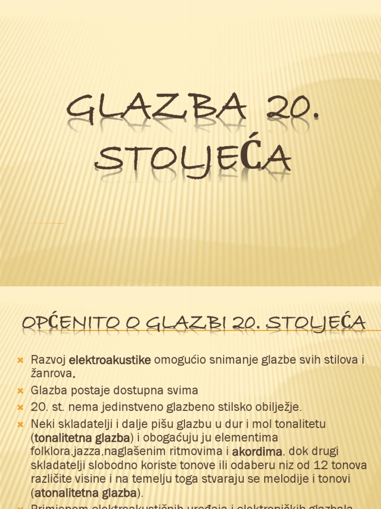 Glazba 20. St. | PDF