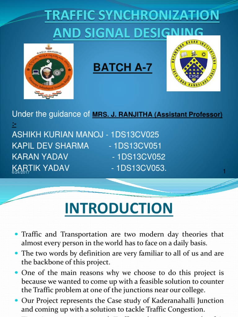 Traffic Synchronization and Signal Designing: Batch A-7 | PDF | Traffic ...