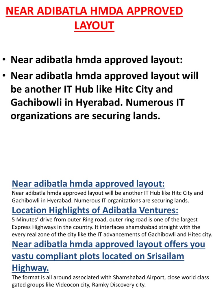 Near Adibatla Hmda Approved Layout | PDF | Business