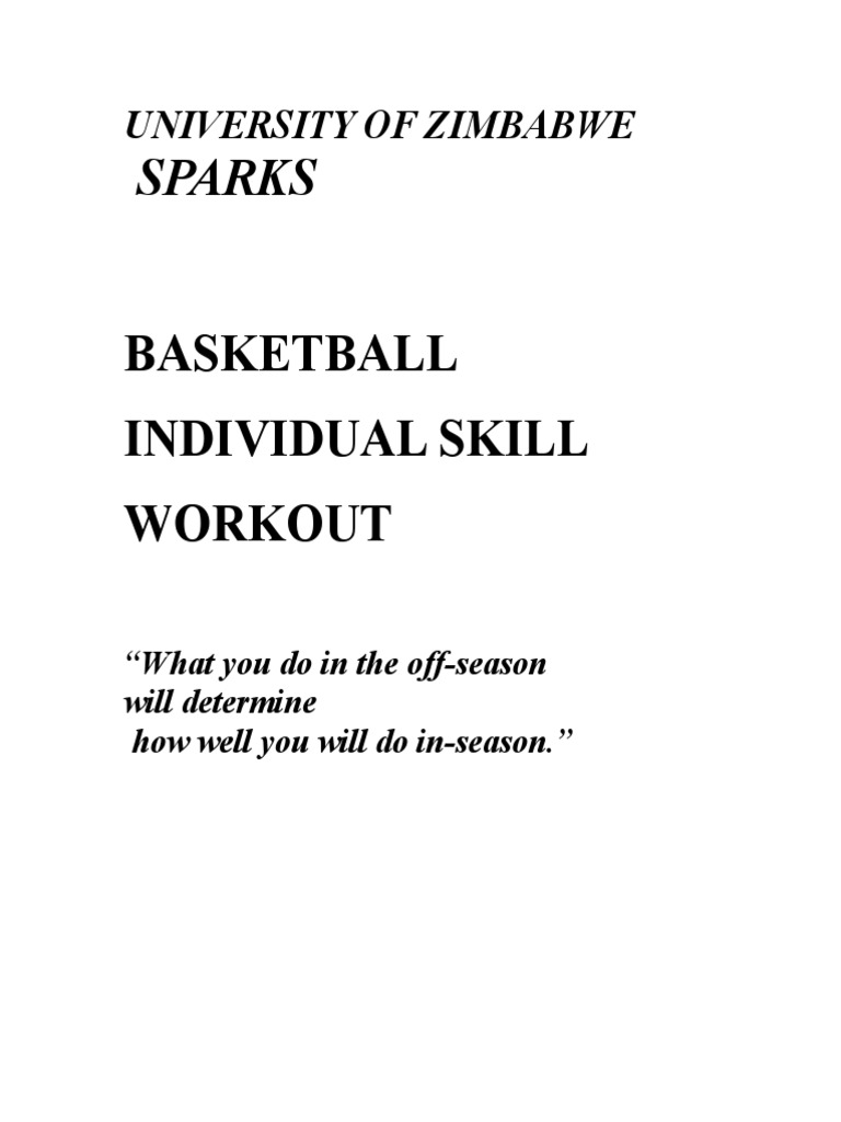 Sparks: Basketball Individual Skill Workout | PDF | Ball Games | Sports