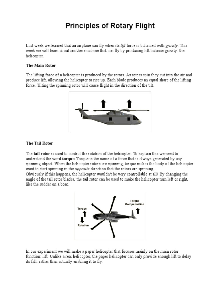 Principles of Rotary Flight: The Main Rotor | PDF | Helicopter ...
