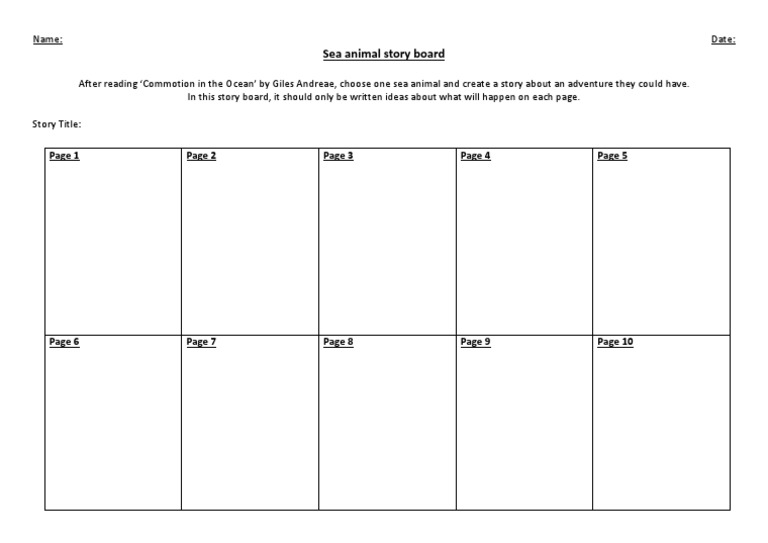 Sea Animal Story Board | PDF