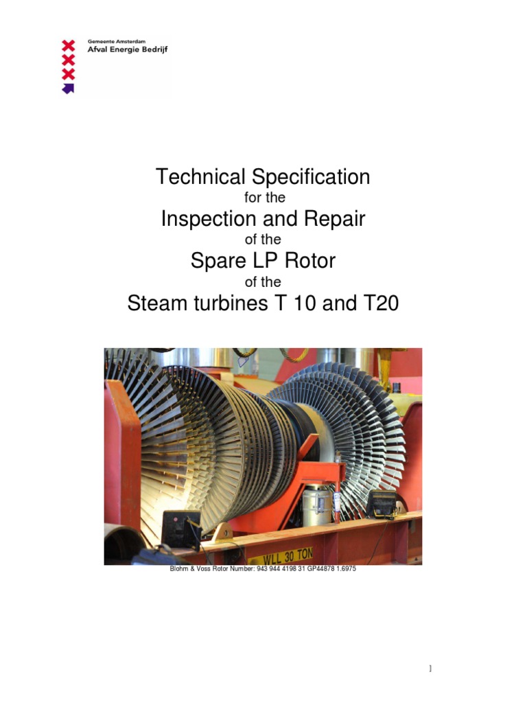 Appendix 6a - Technical Specifiction Spare Rotor Repair T10 and T20 ...