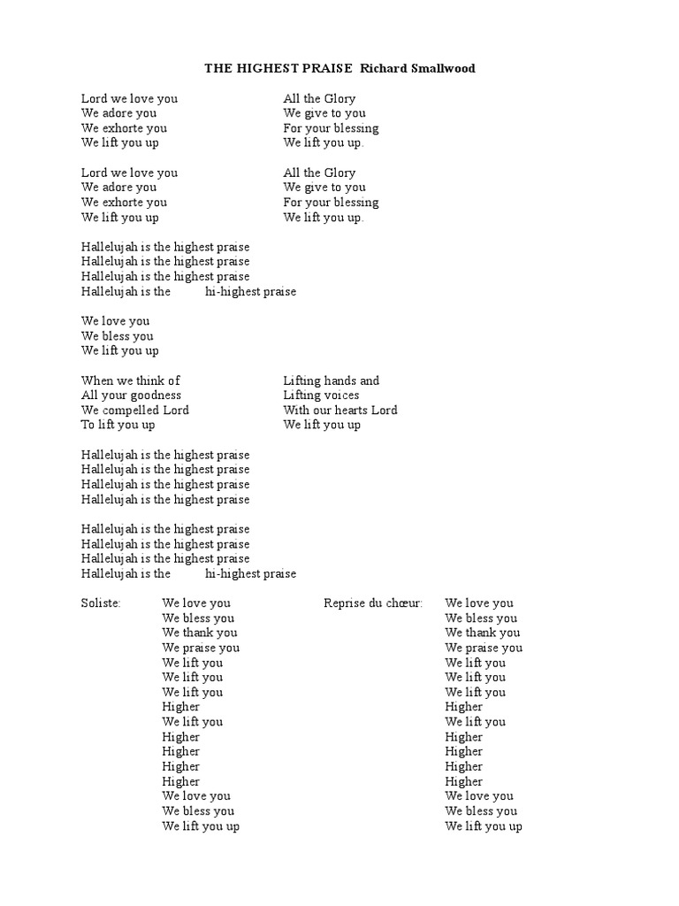 The Highest Praise | PDF