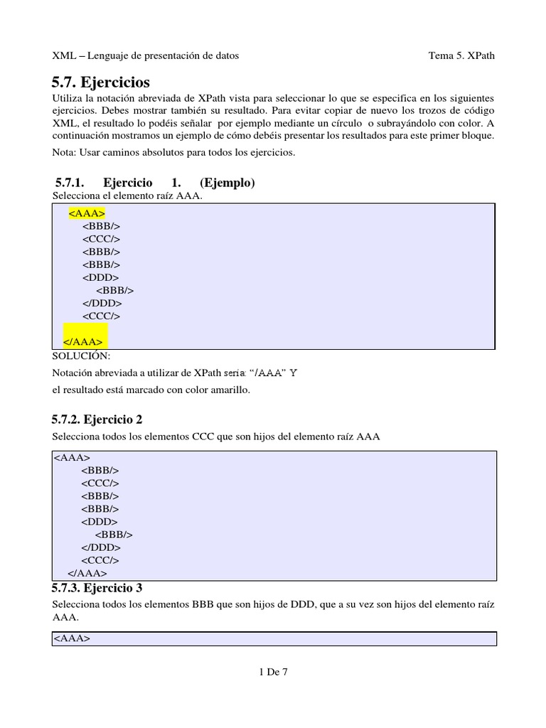 Ejercicios Xpath | PDF | X camino | Xml