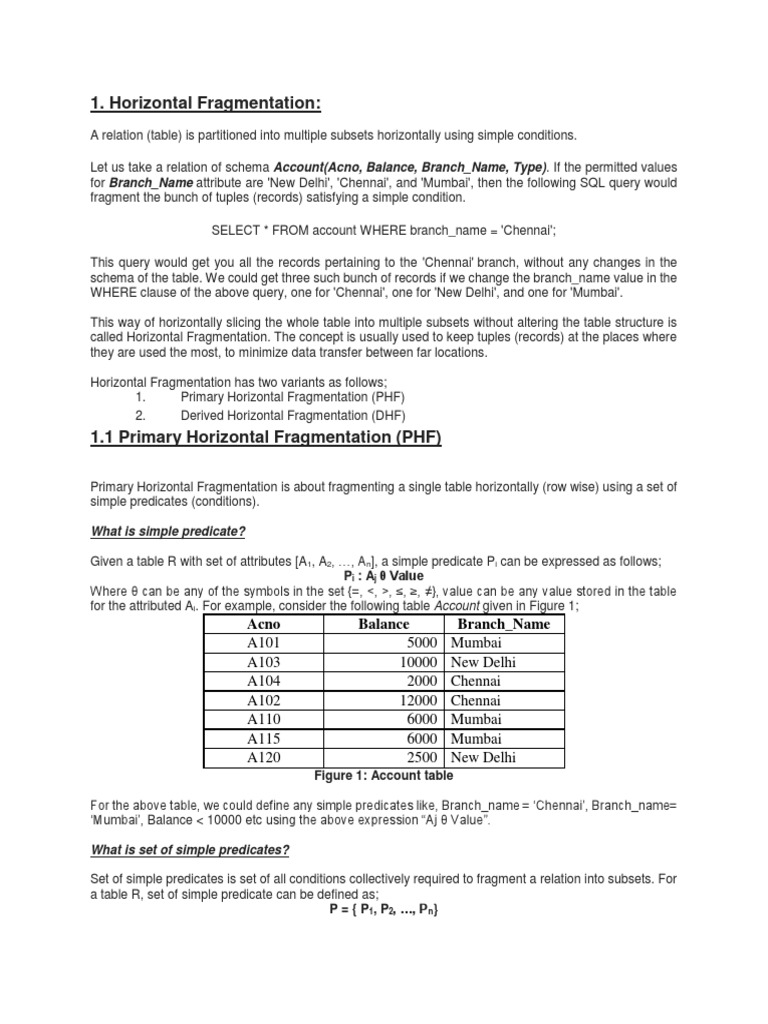 Ddb Horizontal Fragmentation Pdf Table Database Relational Model