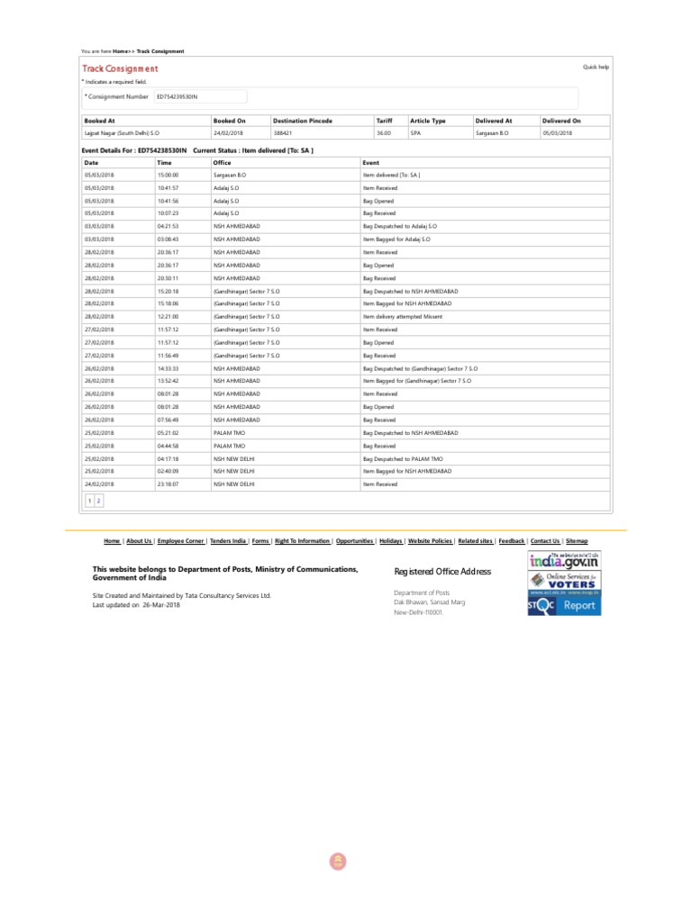 Track Consignment | PDF | Philately | Economy Of India