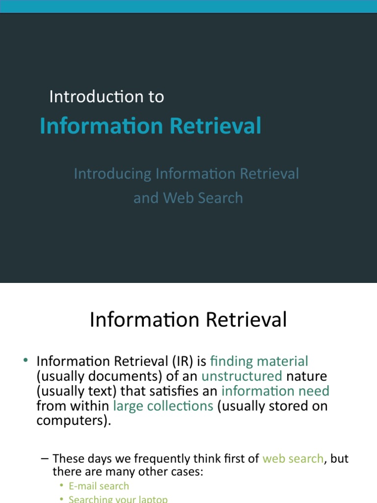 Introduction To: Information Retrieval | PDF | Search Engine Indexing | Information Retrieval