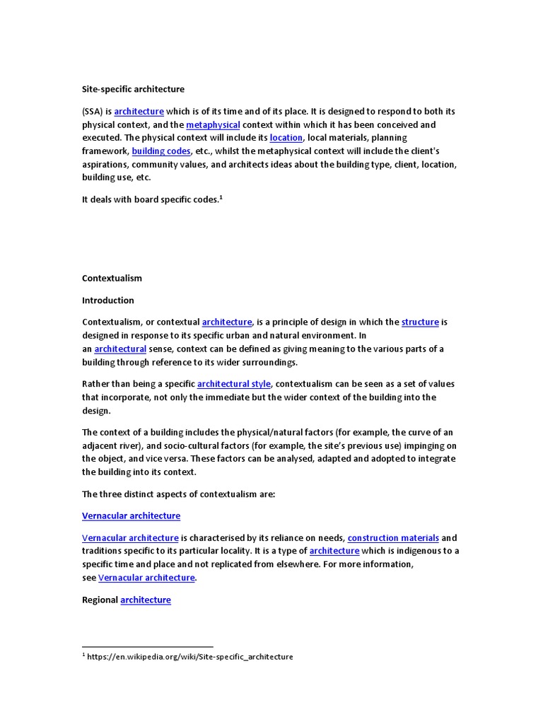 Site Specific + Contextualism | PDF | Design