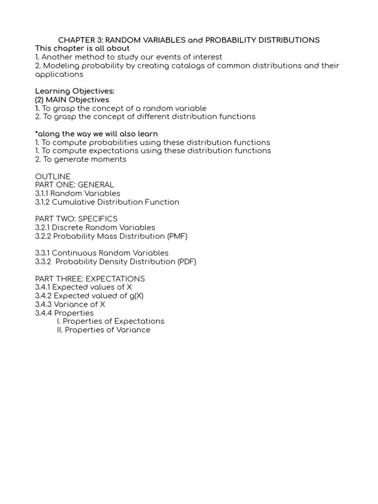 Chapter 3: Random Variables and Probability Distributions This Chapter ...