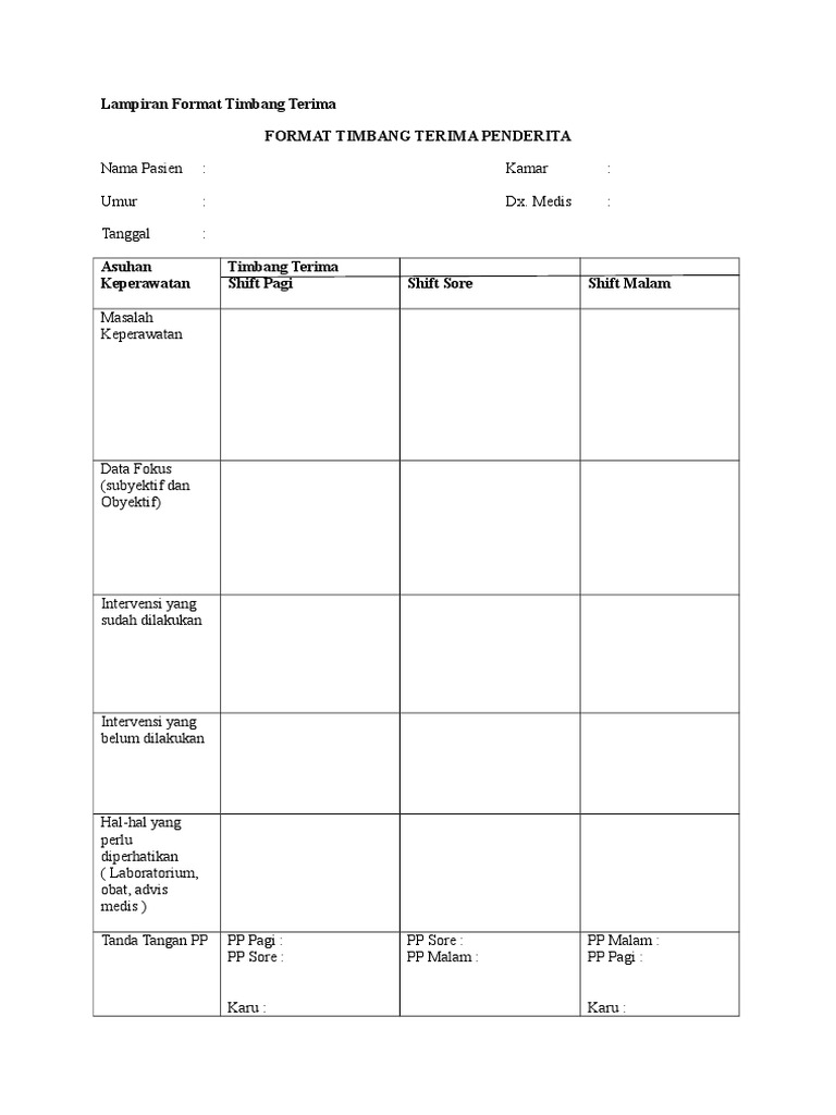 Format Timbang Terima | PDF