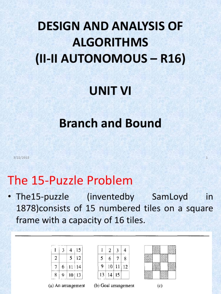 Design and Analysis of Algorithms (Ii-Ii Autonomous - R16) Unit Vi Branch and Bound | PDF ...