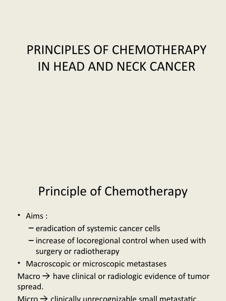 Principles of Chemotherapy in HNC | PDF | Head And Neck Cancer ...