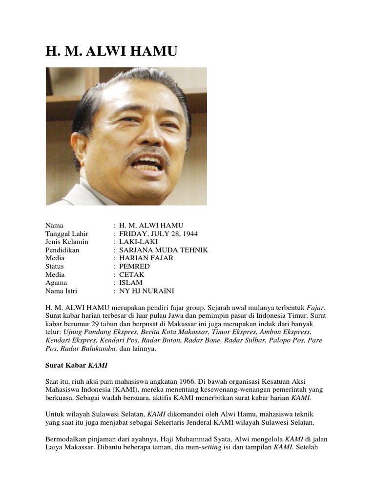 Profil Alwi Hamu | PDF