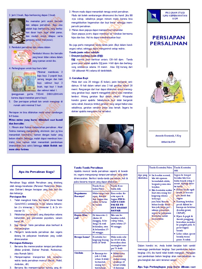 Leaflet PERSIAPAN PERSALINAN PDF | PDF