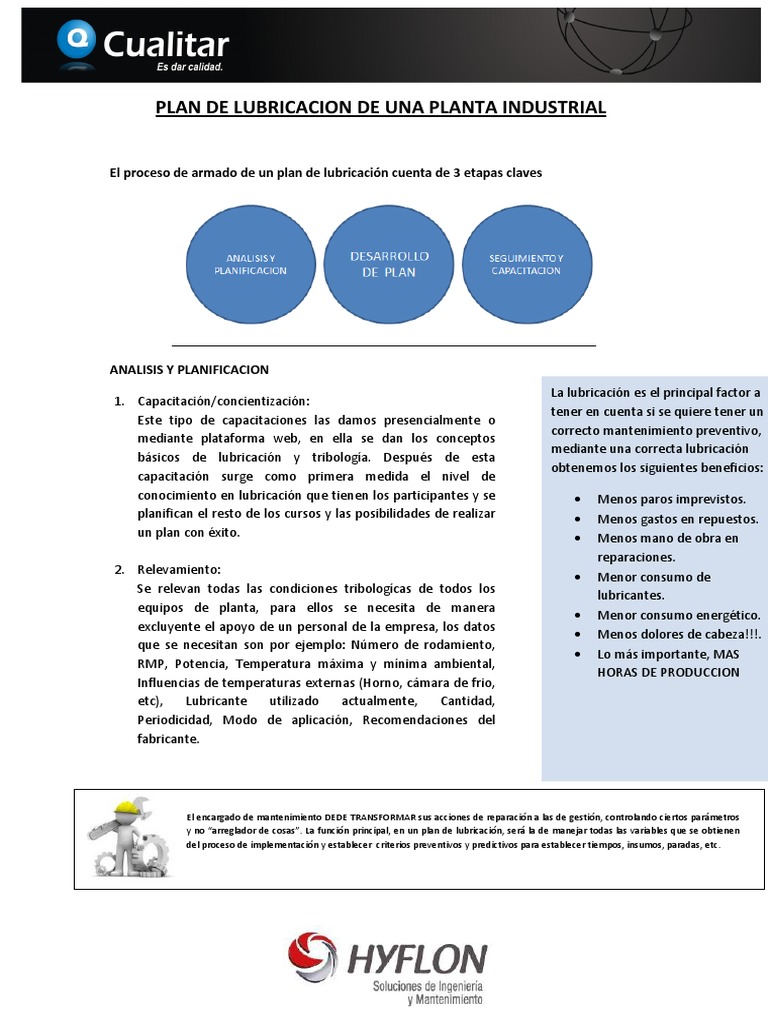 Implementacion de Plan de Lubricacion | PDF | Lubricante | Calidad ...