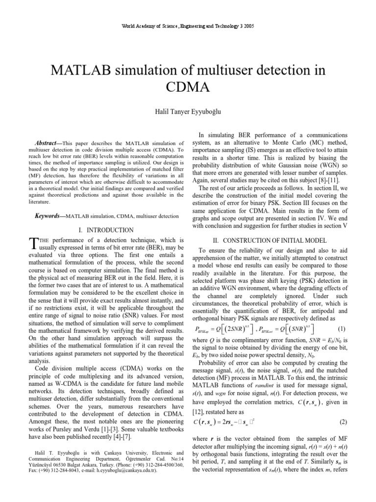 Matlab Based Cdma | PDF