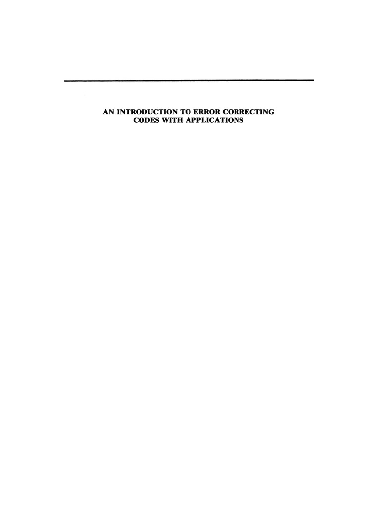 Coding Theory Pdf Forward Error Correction Error Detection And Correction