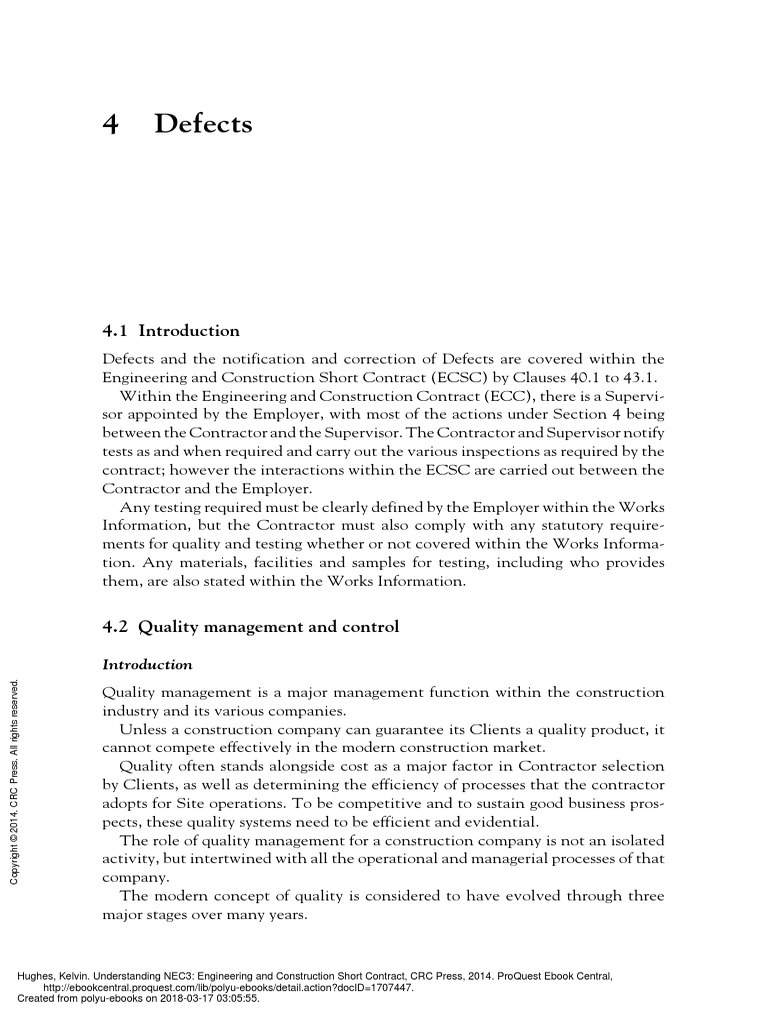 NEC3 (4 Defects) | PDF | Quality (Business) | Specification (Technical ...