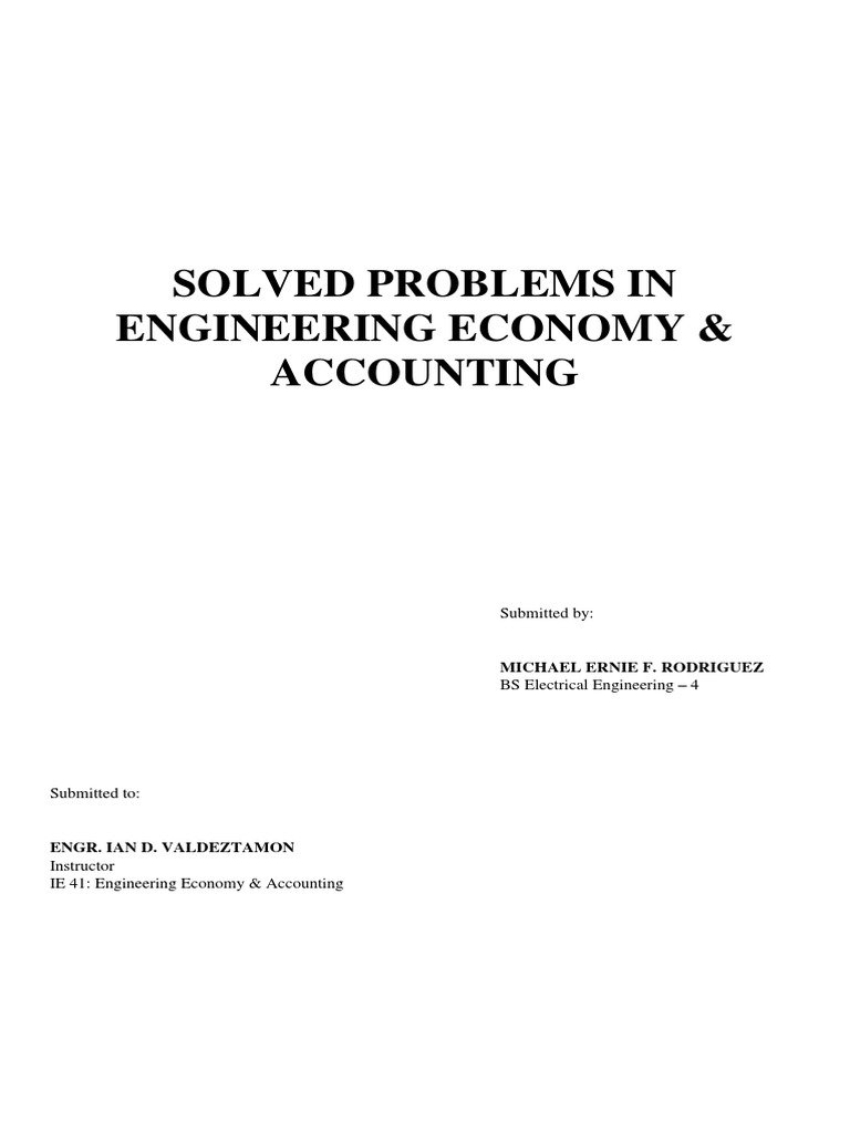Engineering Economy Solved Problems | PDF | Interest | Depreciation