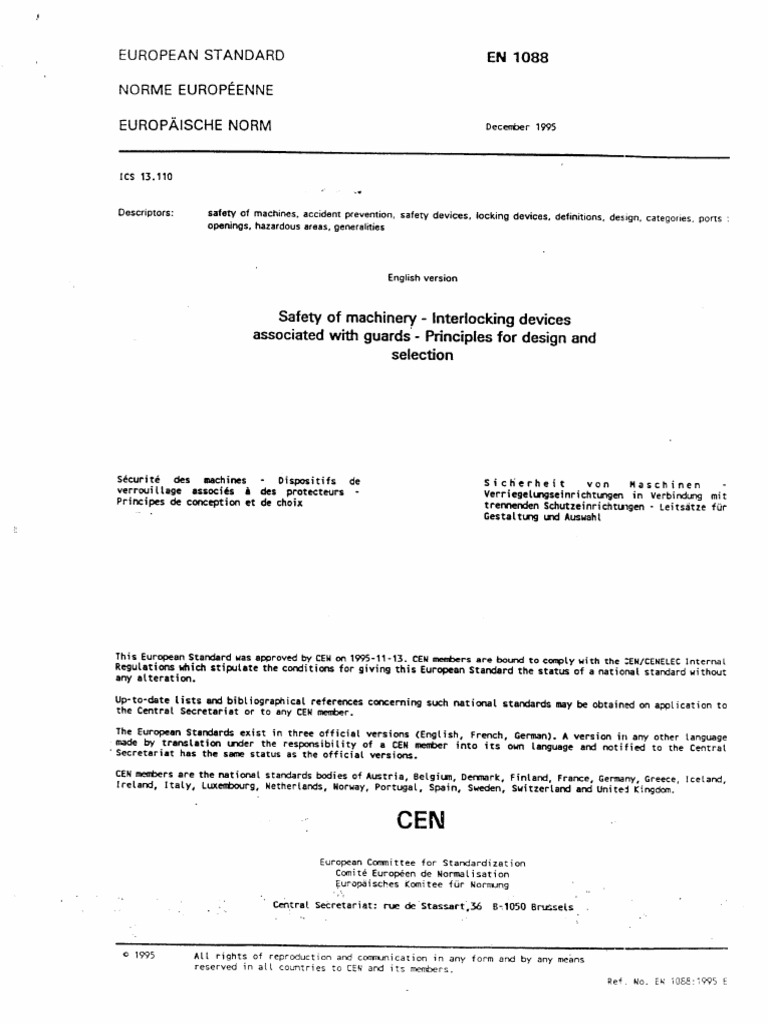 En 1088 Interlock Devices | PDF