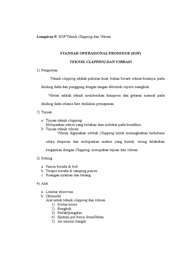 SOP Clapping Vibrasi | PDF